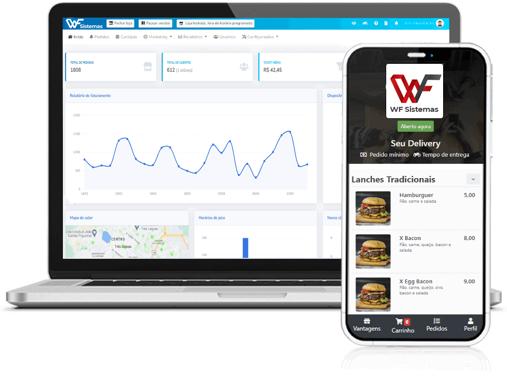 WF Sistemas | Tenha o app próprio do seu delivery